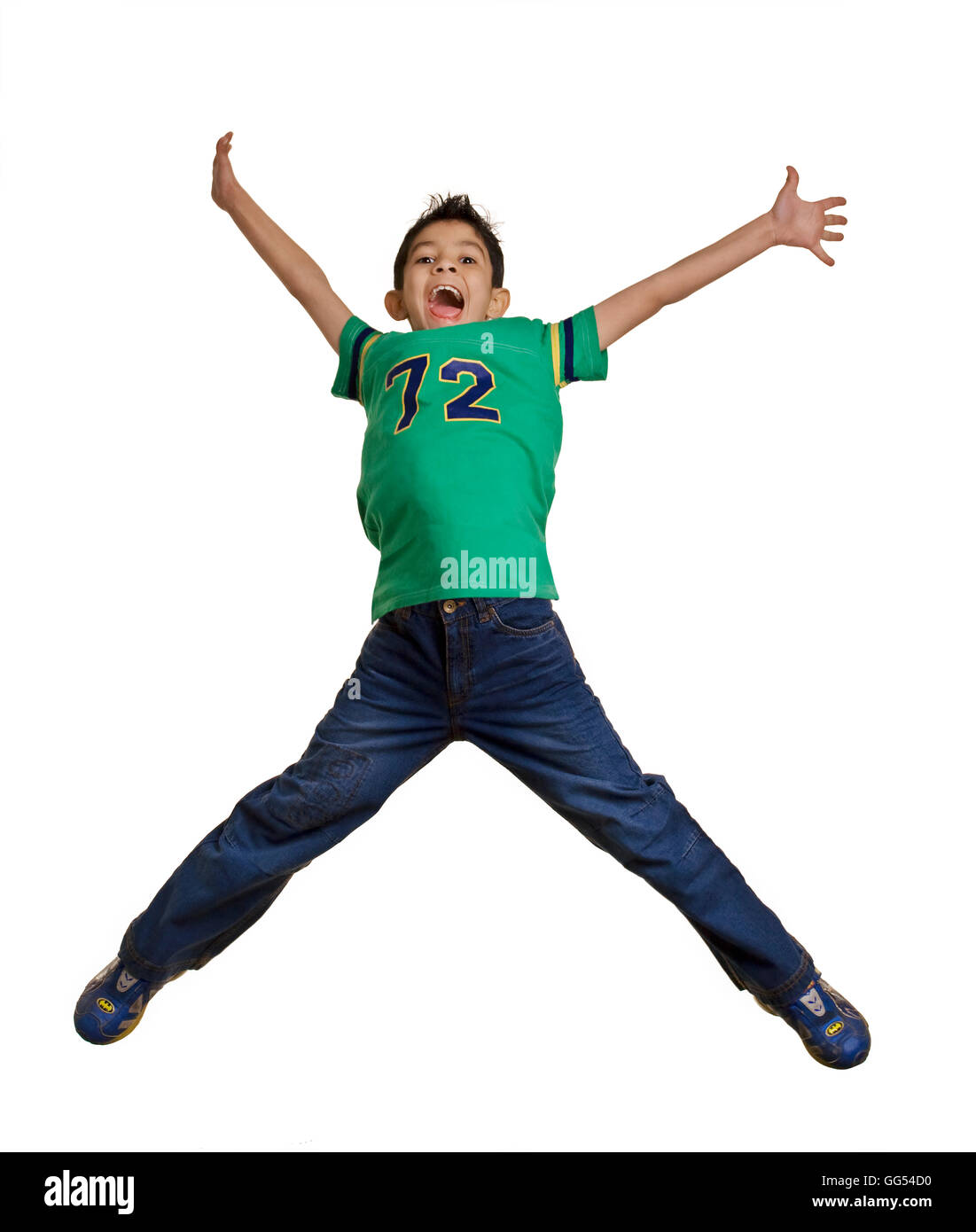 Boy jumping with joy Stock Photo - Alamy