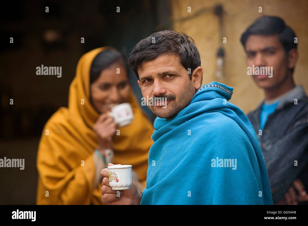 Rural people having tea Stock Photo - Alamy