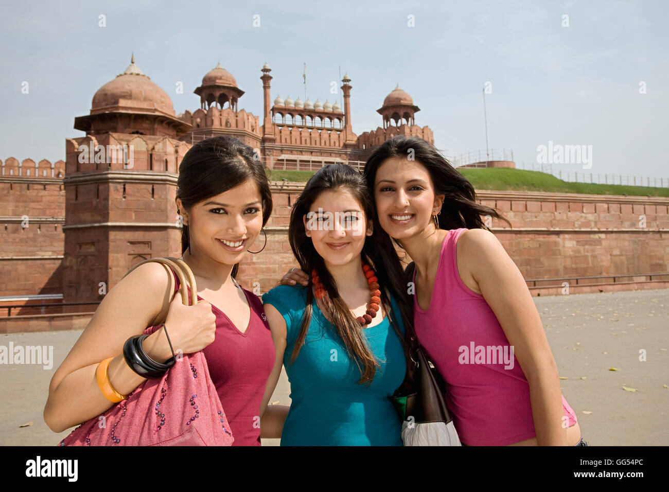 Girls in front of the Red Fort Stock Photo - Alamy