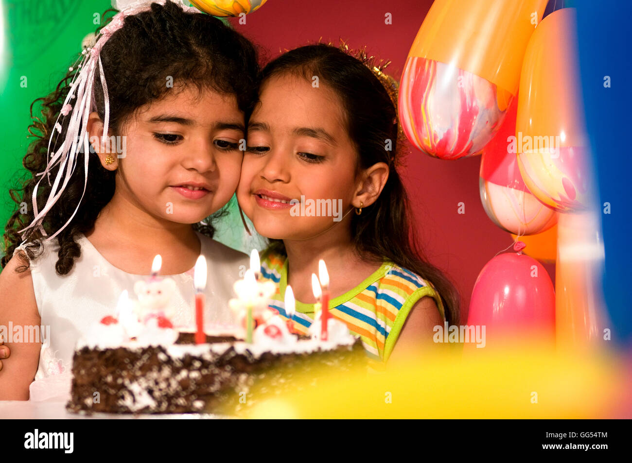 Two cakes candles balloons hi-res stock photography and images - Alamy