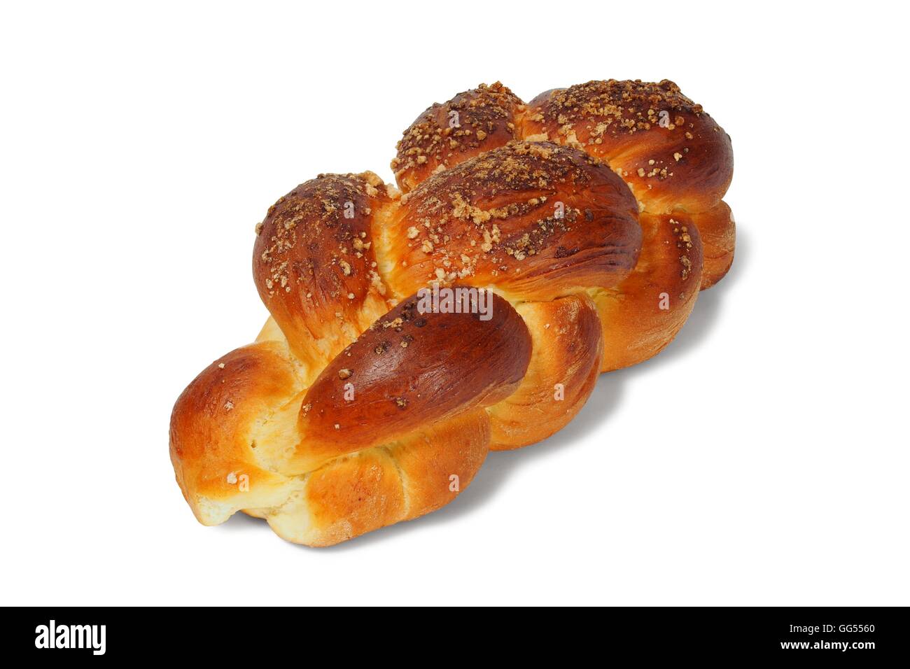 Challah bun isolated on white background Stock Photo - Alamy