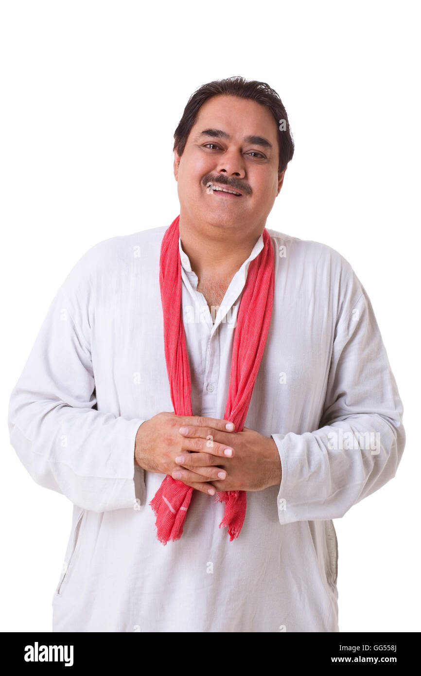 Smiling politician standing over white background Stock Photo - Alamy