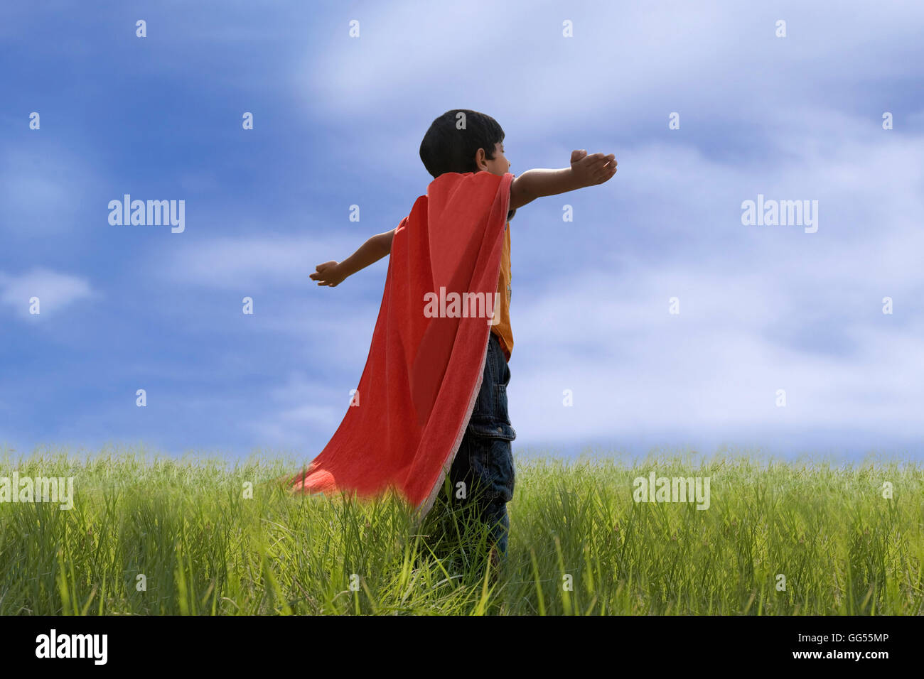 Boy enjoying nature Stock Photo - Alamy