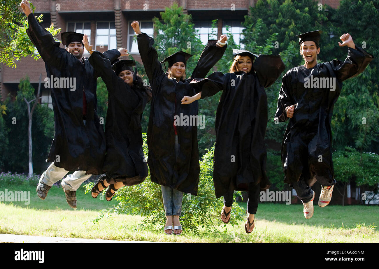 Indian college student jumping hi-res stock photography and images - Alamy