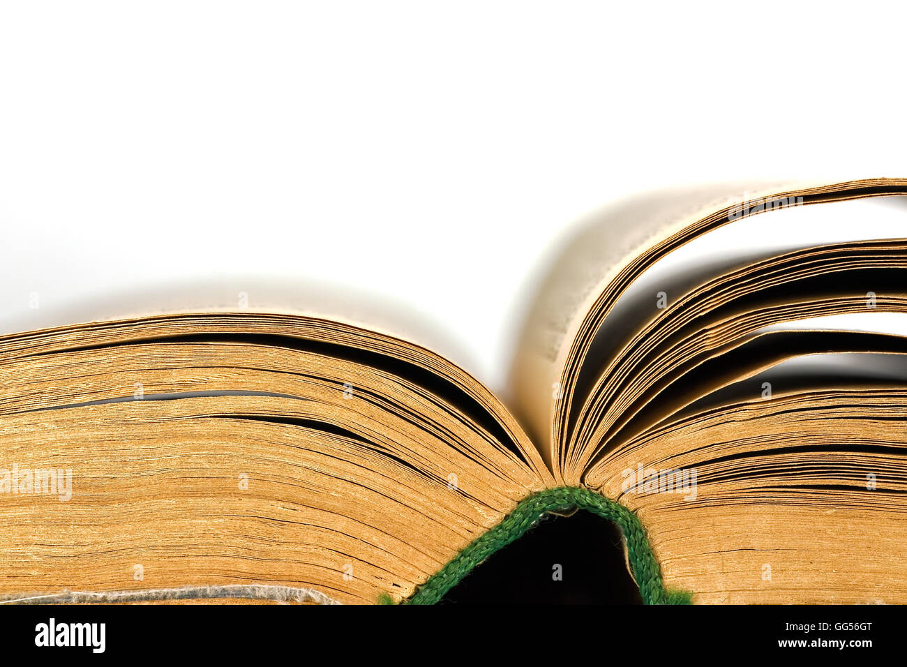 The open ancient book with old paper pages Stock Photo - Alamy