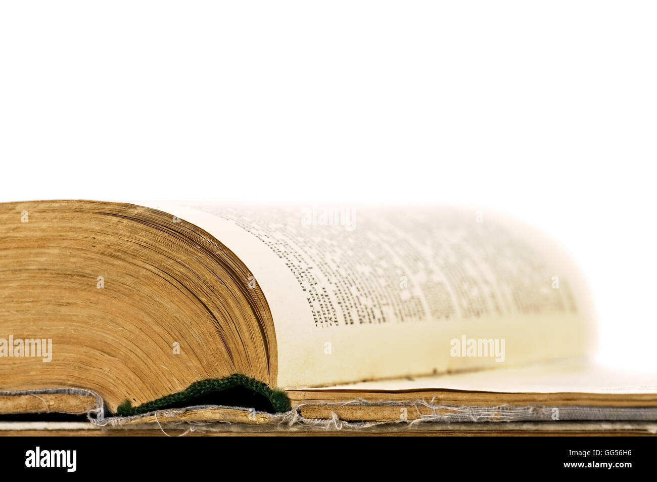The open ancient book with old paper pages Stock Photo - Alamy
