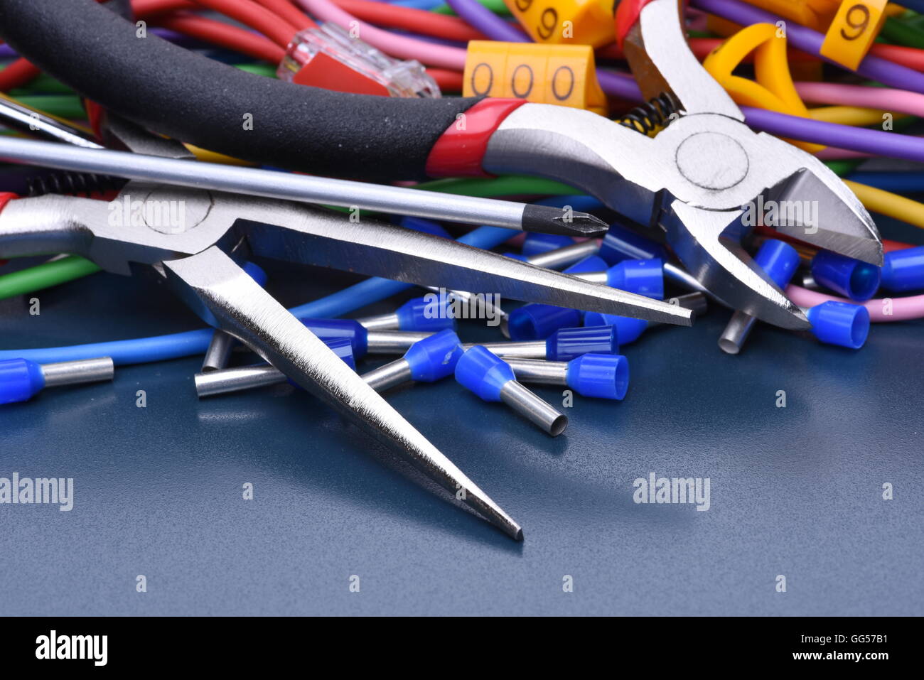 Electrical tools, component and cables Stock Photo - Alamy
