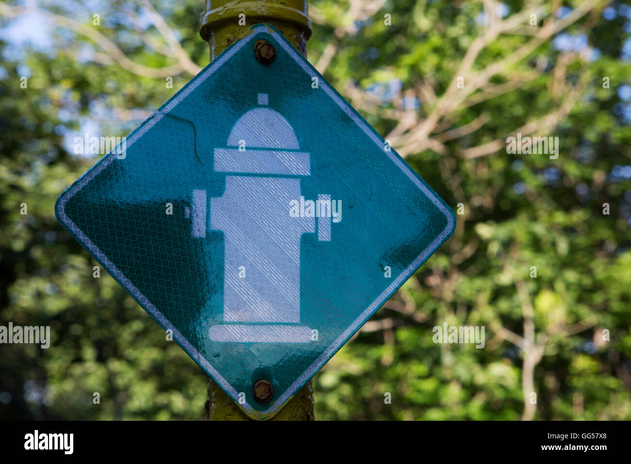 Sign for a fire hydrant in St John's, Newfoundland, Canada. The sign is ...