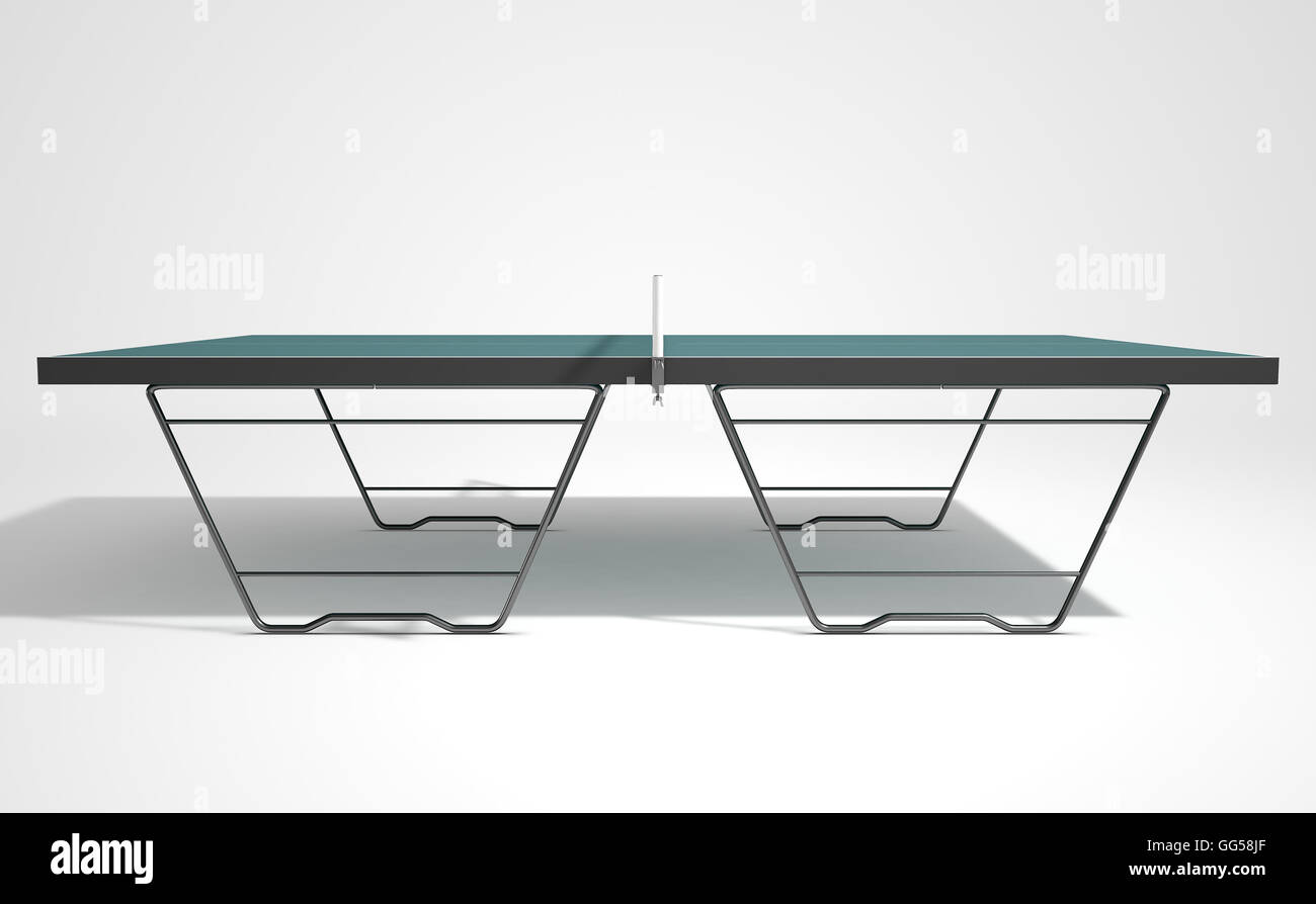 A 3d render of a table tennis table on an isolated white studio ...