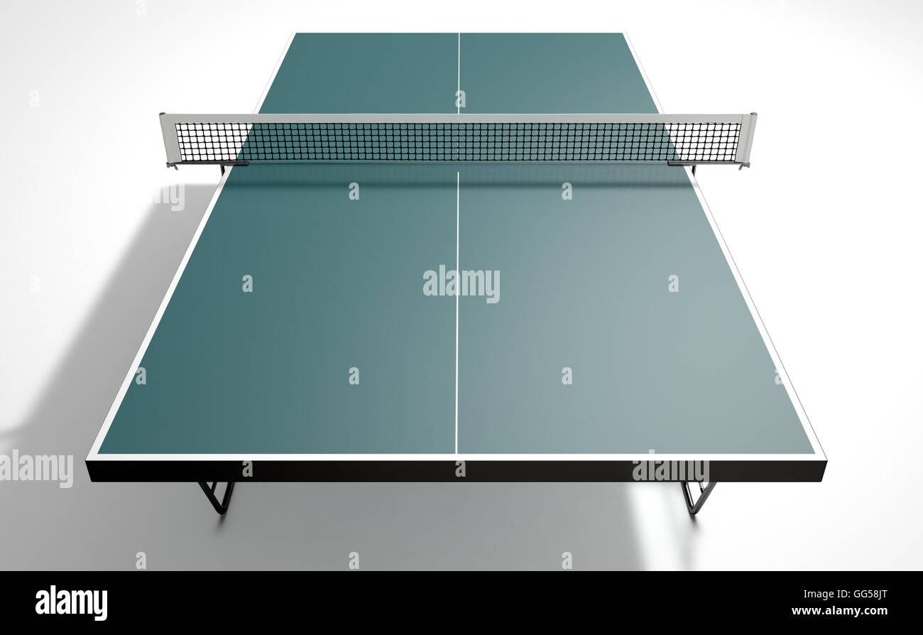 A 3d render of a table tennis table on an isolated white studio ...