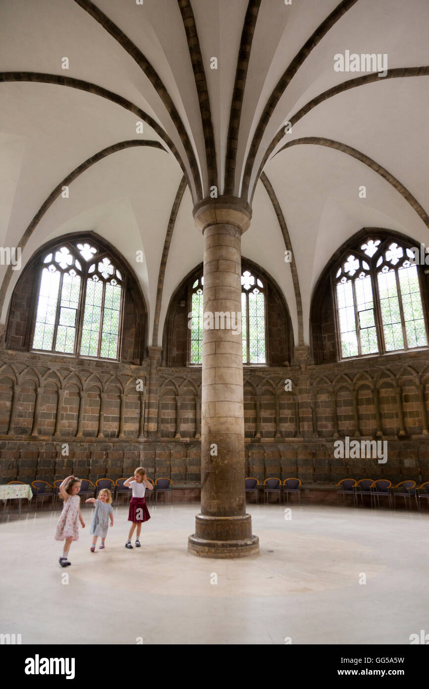 Children / child / kid / kids explore the Chapter House meeting room at ...