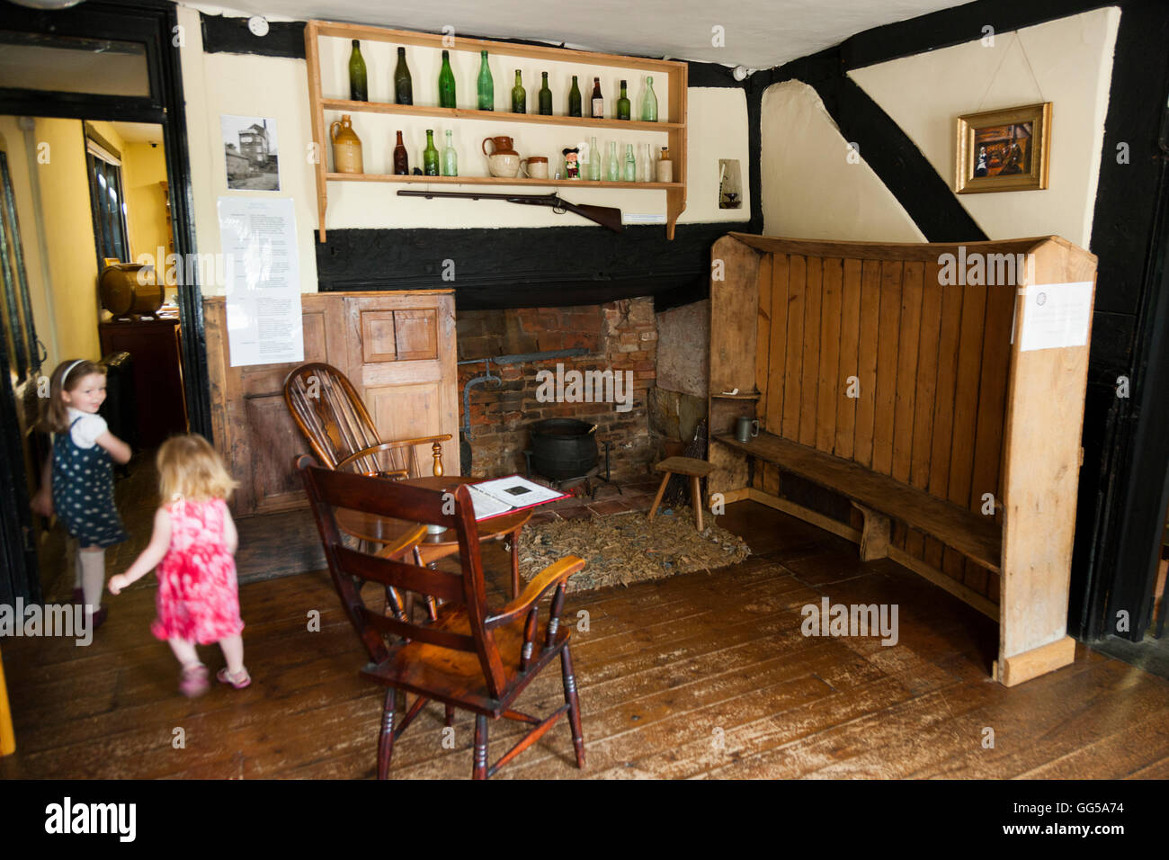 Children play in the period style rooms at the The Tudor House Museum ...