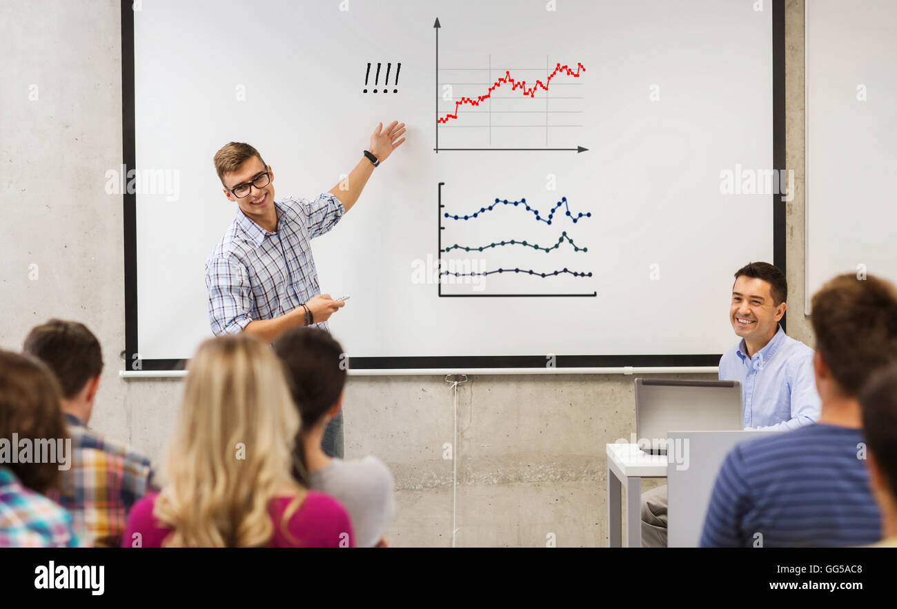 high school student showing chart to classmates Stock Photo - Alamy