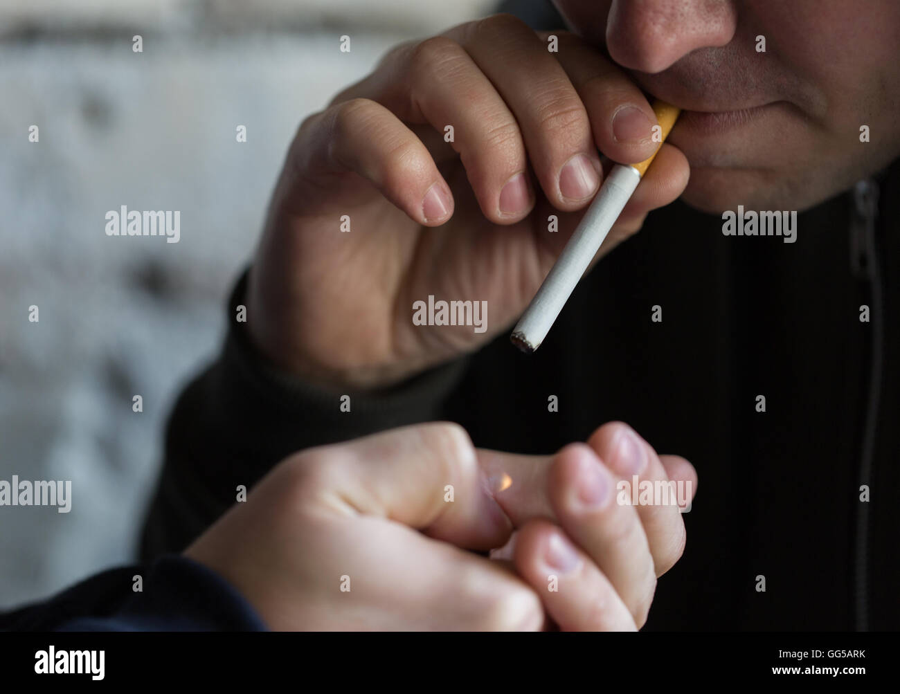 close up of young people smoking cigarette Stock Photo - Alamy