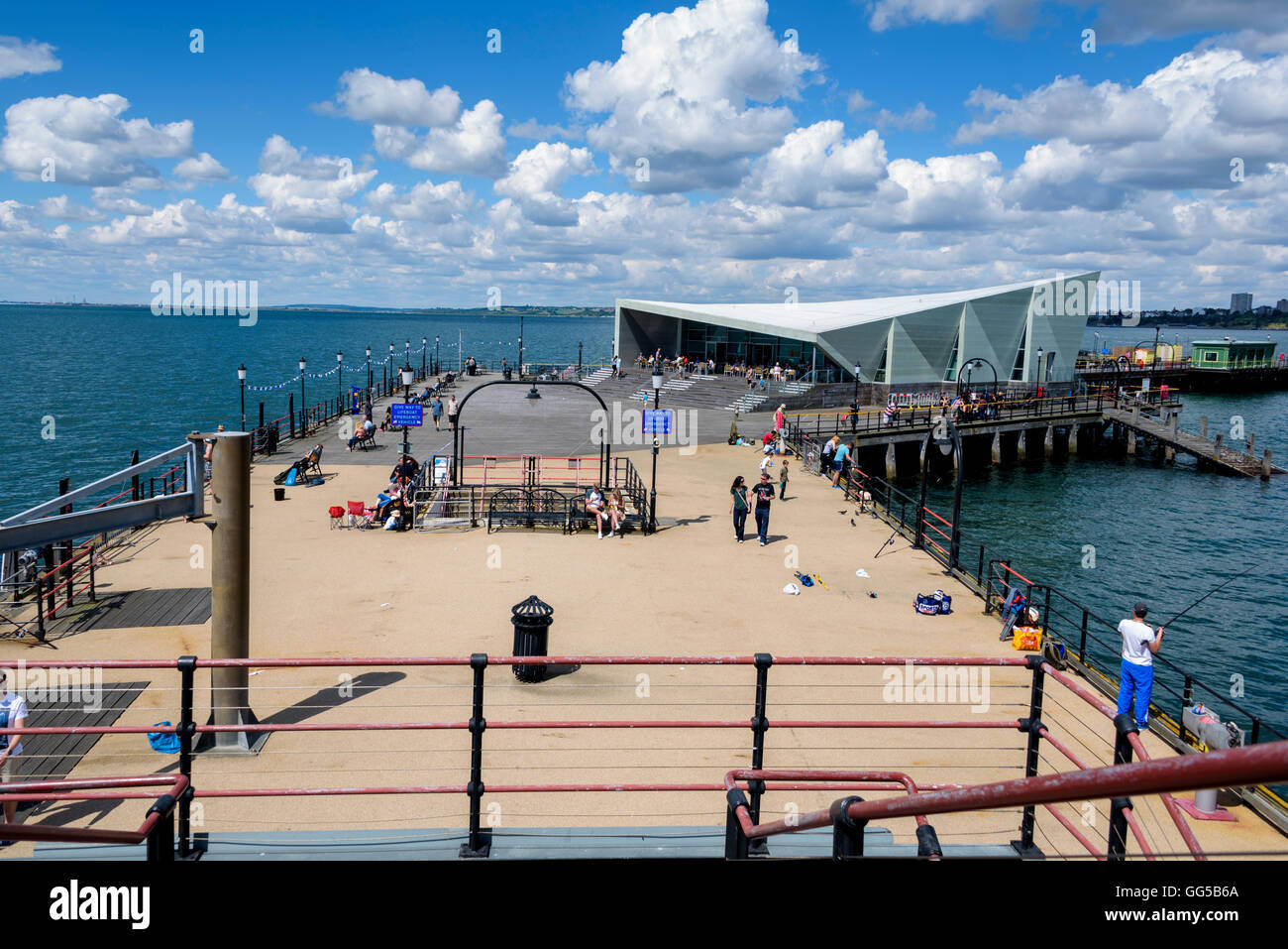 Pier end, with The Royal Pavilion, cafe and arts centre Stock Photo - Alamy