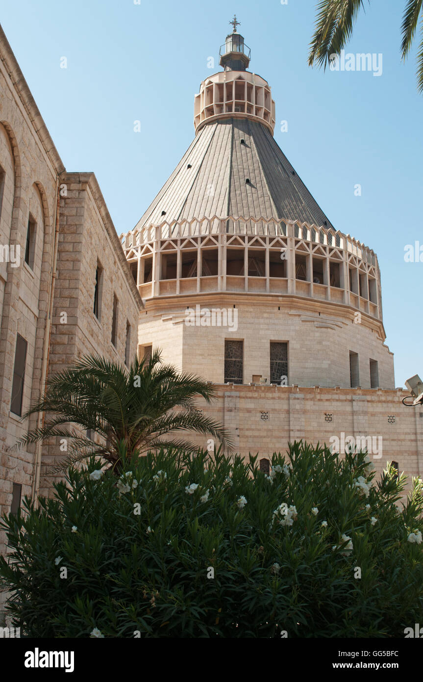 Nazareth: details of the Basilica of the Annunciation, the church standing over the believed ...