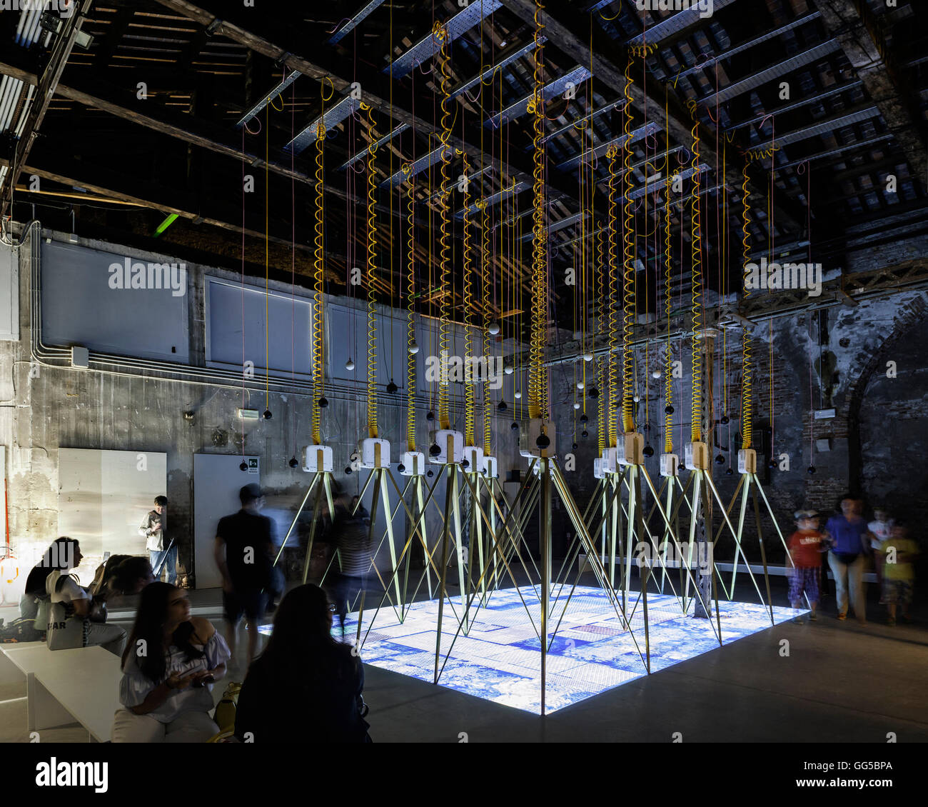 Installation with white light and visitors. Irish Pavilion Venice ...