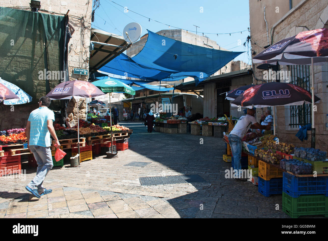 Nazareth: view of the alleys of the Old City and the souq, a six days a ...