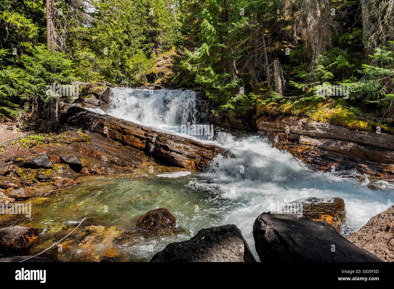 Lower Creek from Mission Falls Stock Photo - Alamy
