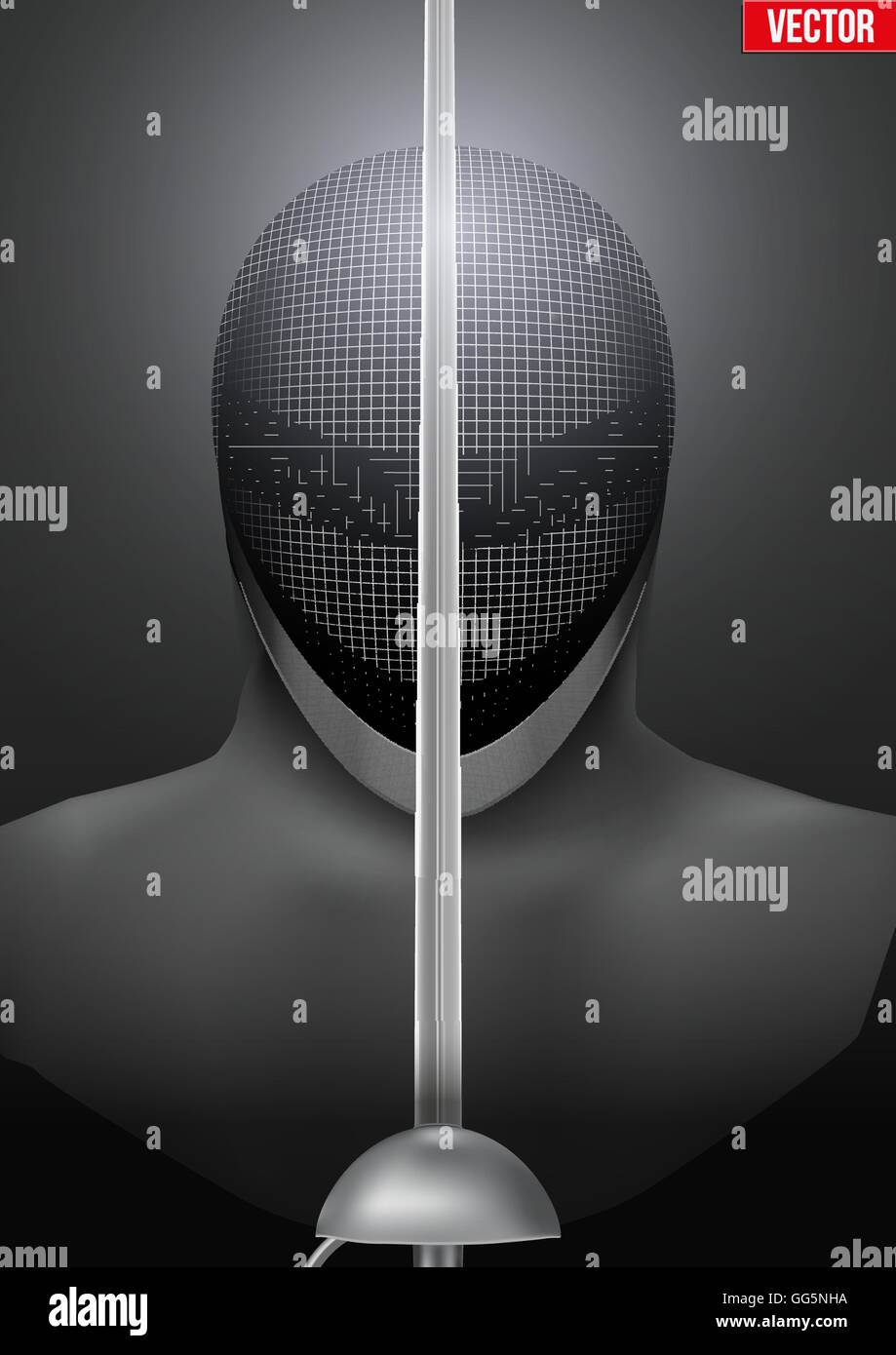 Fencing mask vector background illustration Stock Vector Image & Art ...