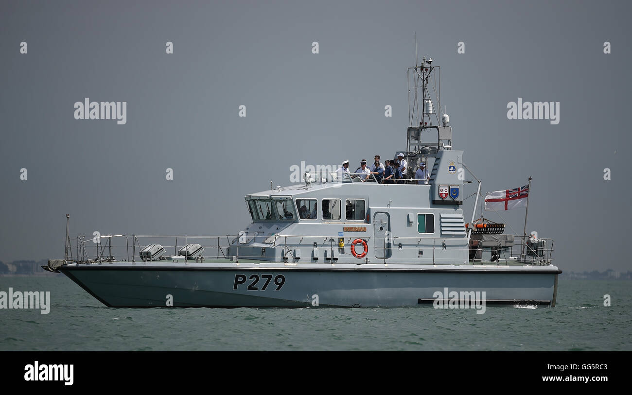 HMS Blazer (p279), a Royal Navy Archer class patrol vessel on the ...