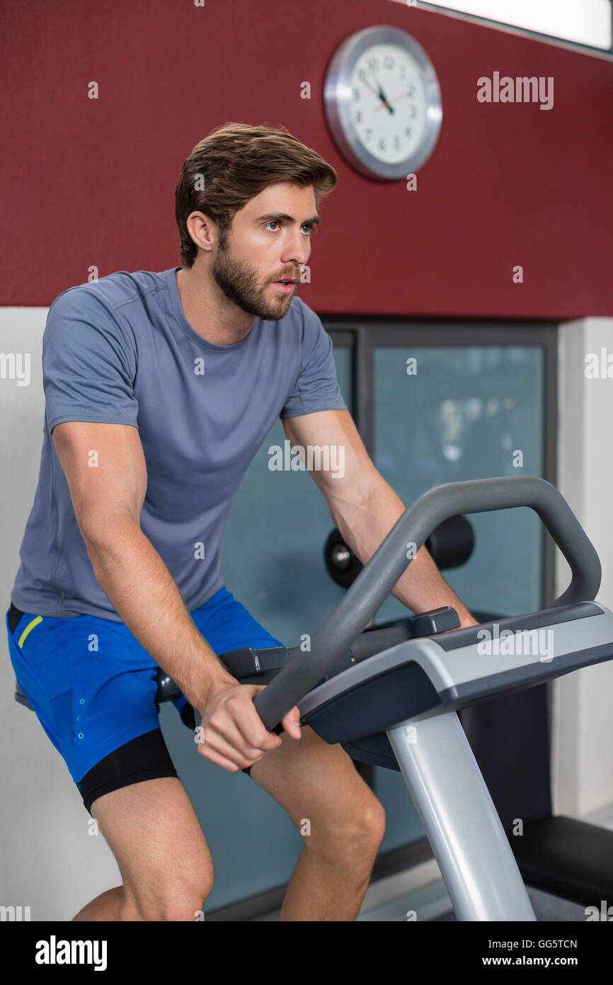 Exercise bicycle in gym hi-res stock photography and images - Alamy