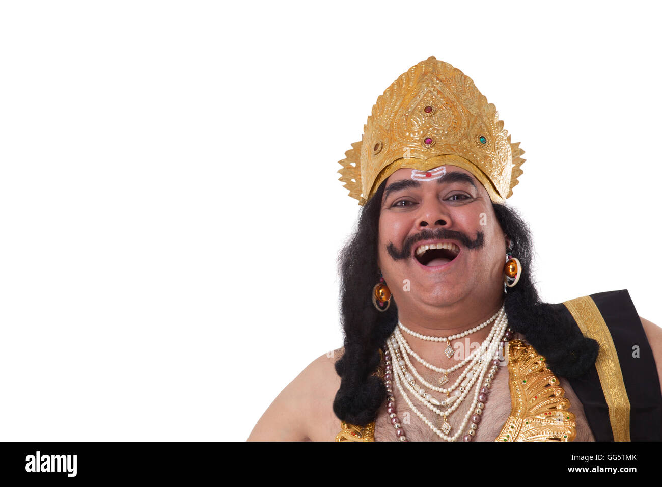 Man dressed as Raavan laughing Stock Photo - Alamy