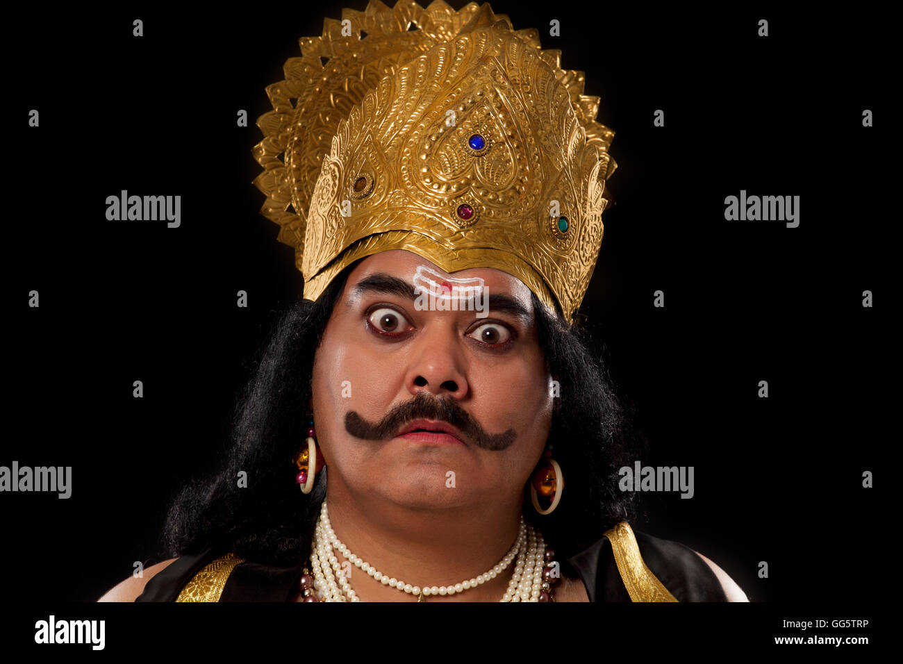 Portrait of a man dressed as Raavan Stock Photo - Alamy