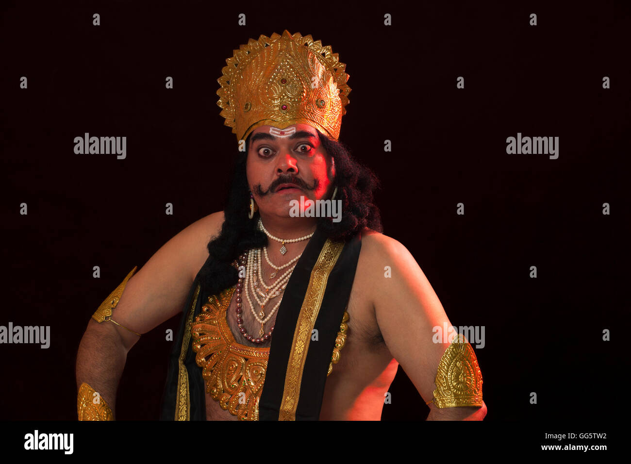 Portrait of a man dressed as Raavan Stock Photo - Alamy