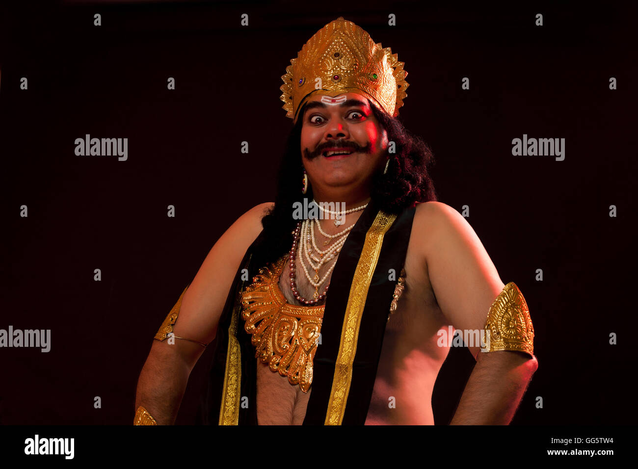 Portrait of a man dressed as Raavan Stock Photo - Alamy