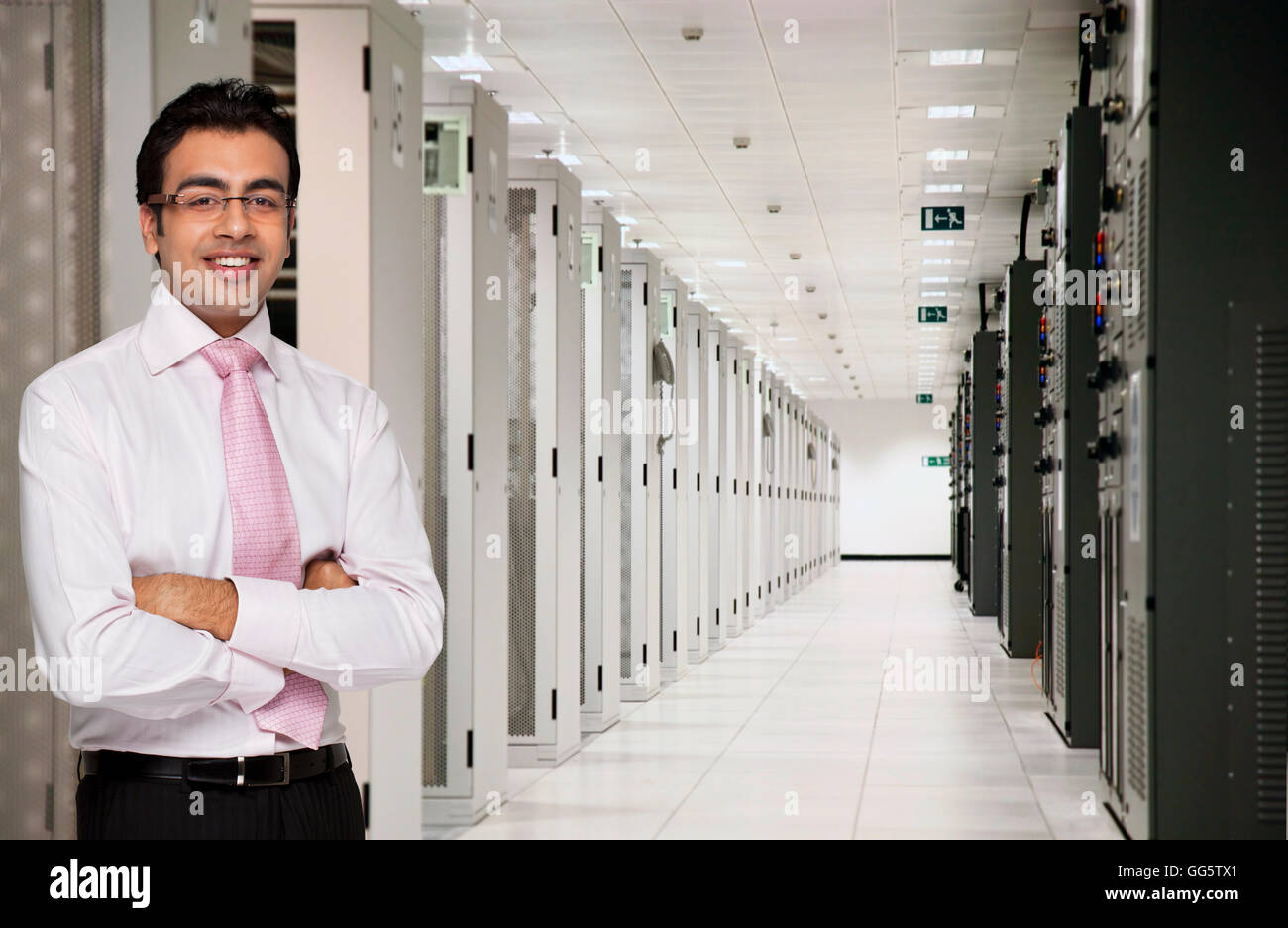 Portrait of male executive in server room Stock Photo - Alamy