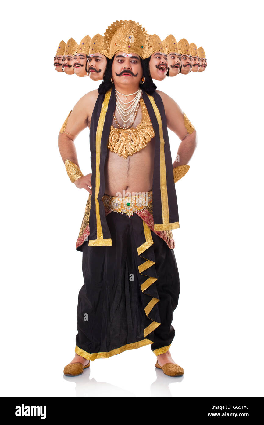 Portrait of a man dressed as Raavan Stock Photo - Alamy