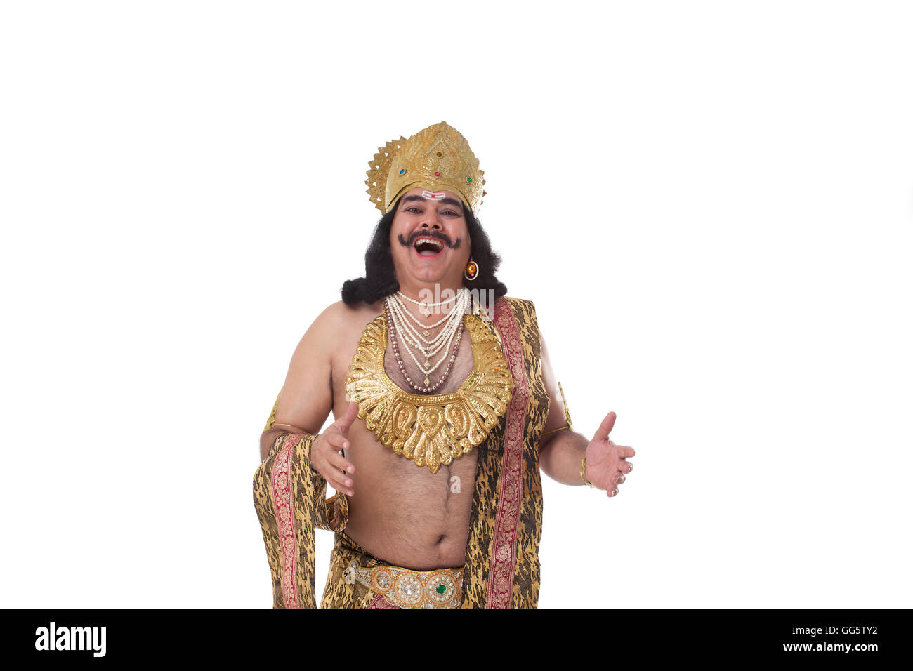 Man dressed as Raavan laughing Stock Photo - Alamy