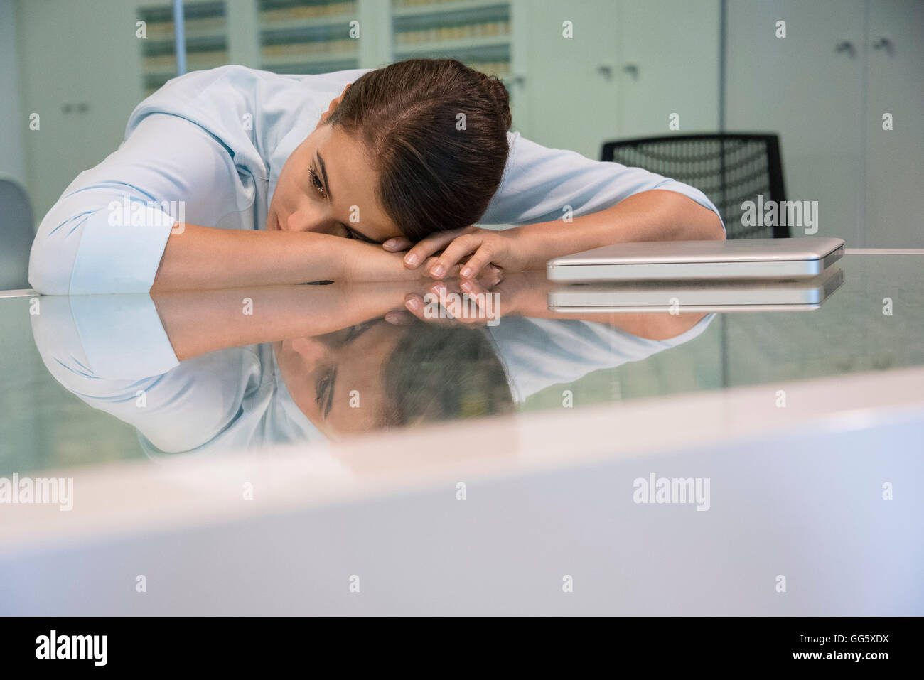 Businesswoman Resting Head On Desk High Resolution Stock Photography ...