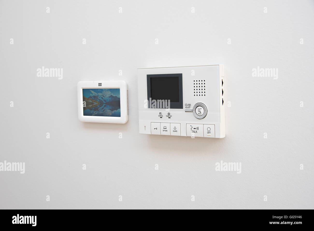 Security system on wall at building entrance Stock Photo - Alamy