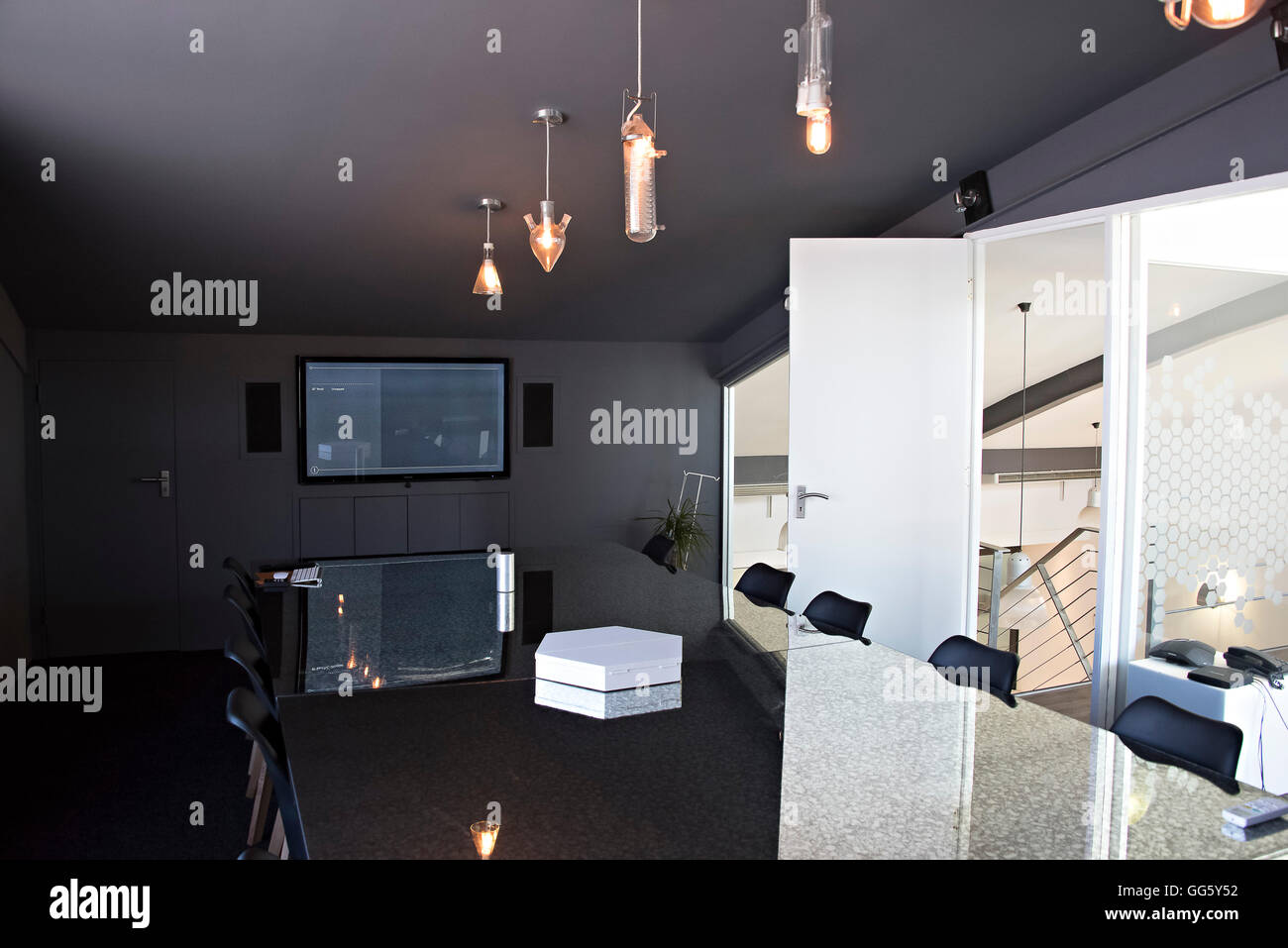 Interior of empty conference room Stock Photo - Alamy