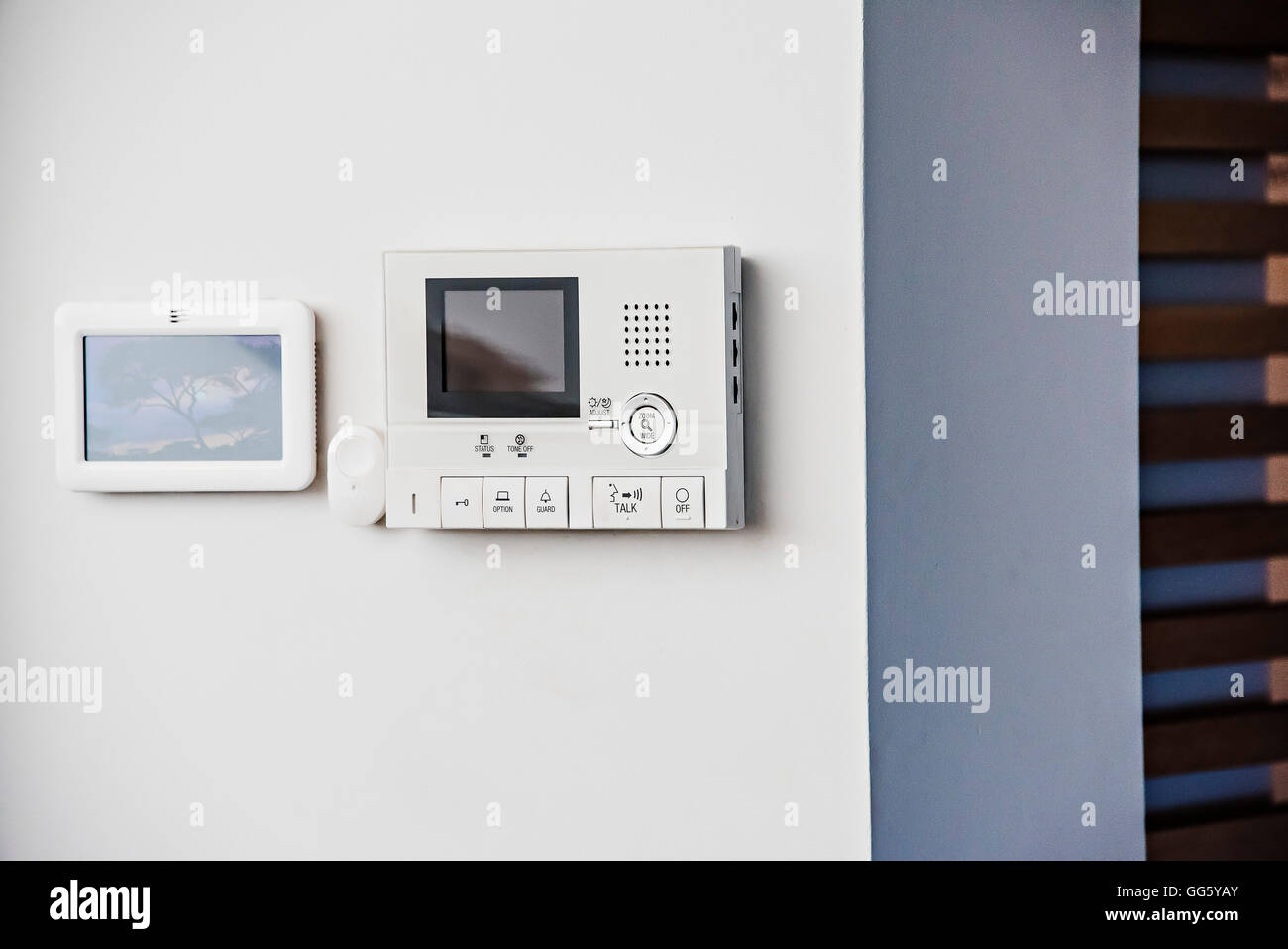 Security system on wall at building entrance Stock Photo - Alamy