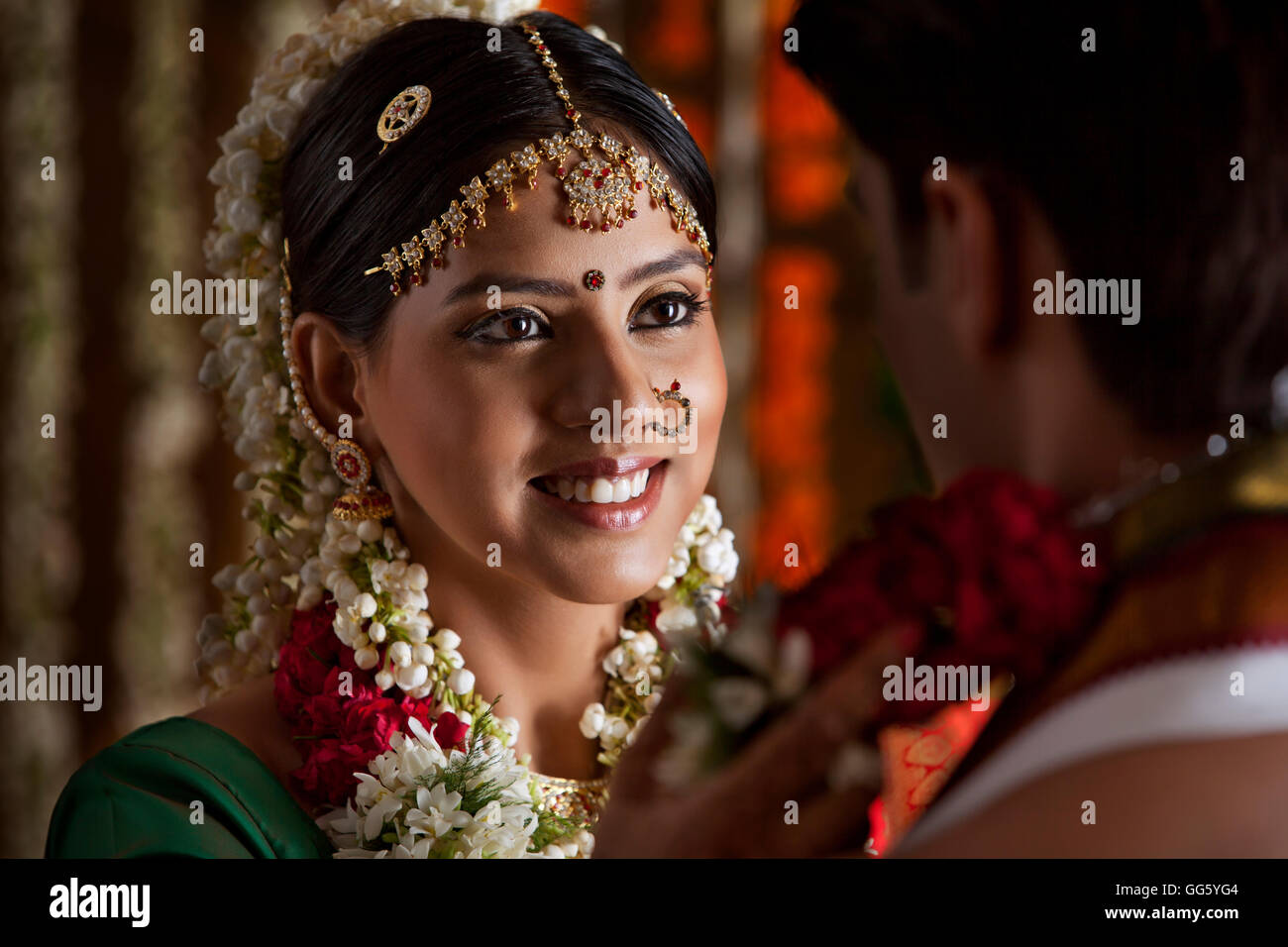 Portrait of a South Indian bride Stock Photo - Alamy