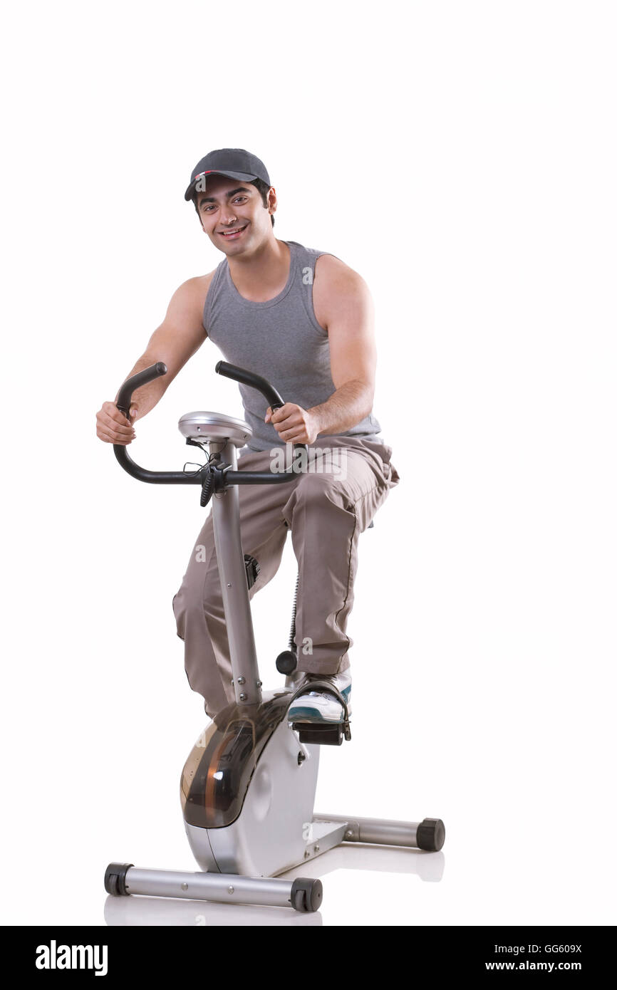 White background man on bike hi-res stock photography and images - Alamy