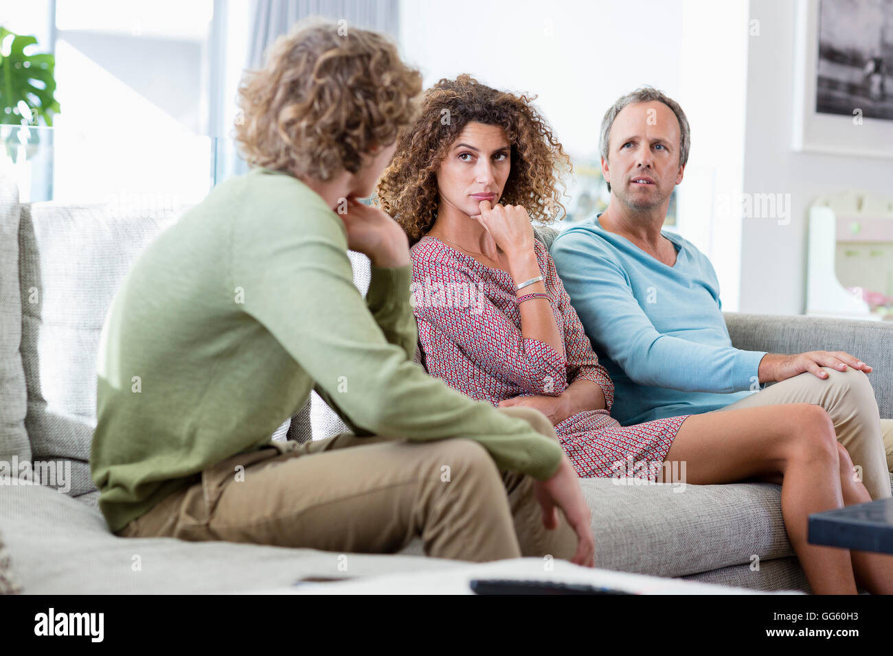 Mother with teenage son serious hi-res stock photography and images - Alamy