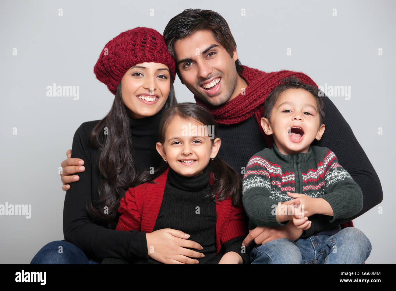 Portrait of two generation family Stock Photo - Alamy