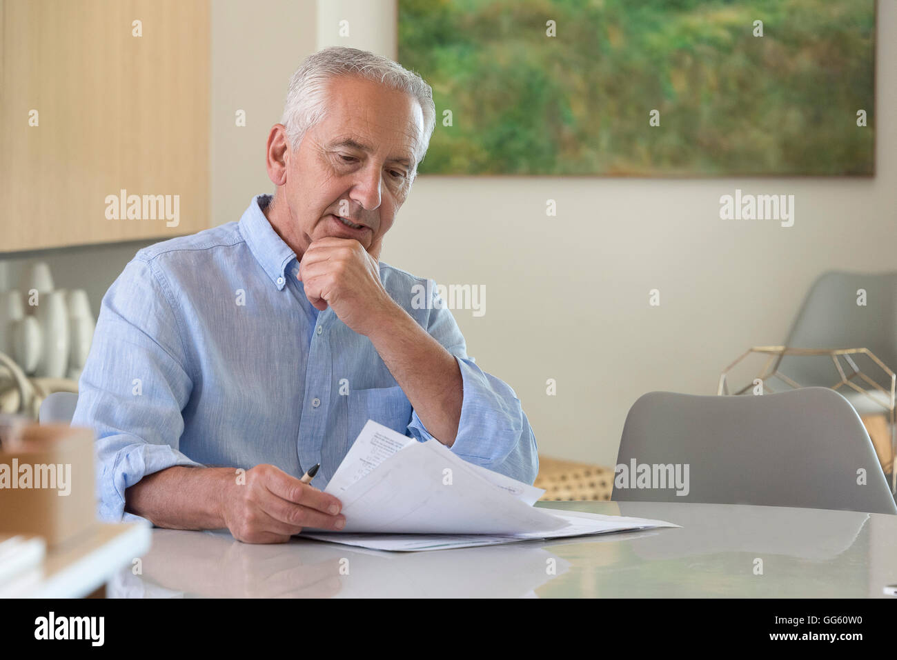 Senior businessman working from hi-res stock photography and images - Alamy