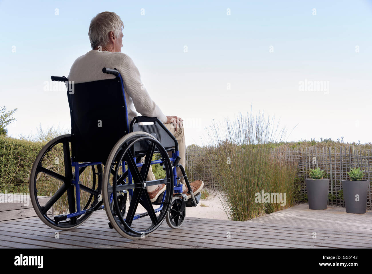 Man Wheelchair Rear View Stock Photos & Man Wheelchair Rear View Stock ...