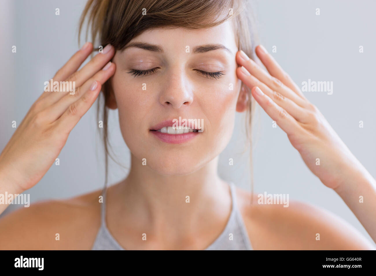 Woman touching skin hi-res stock photography and images - Alamy