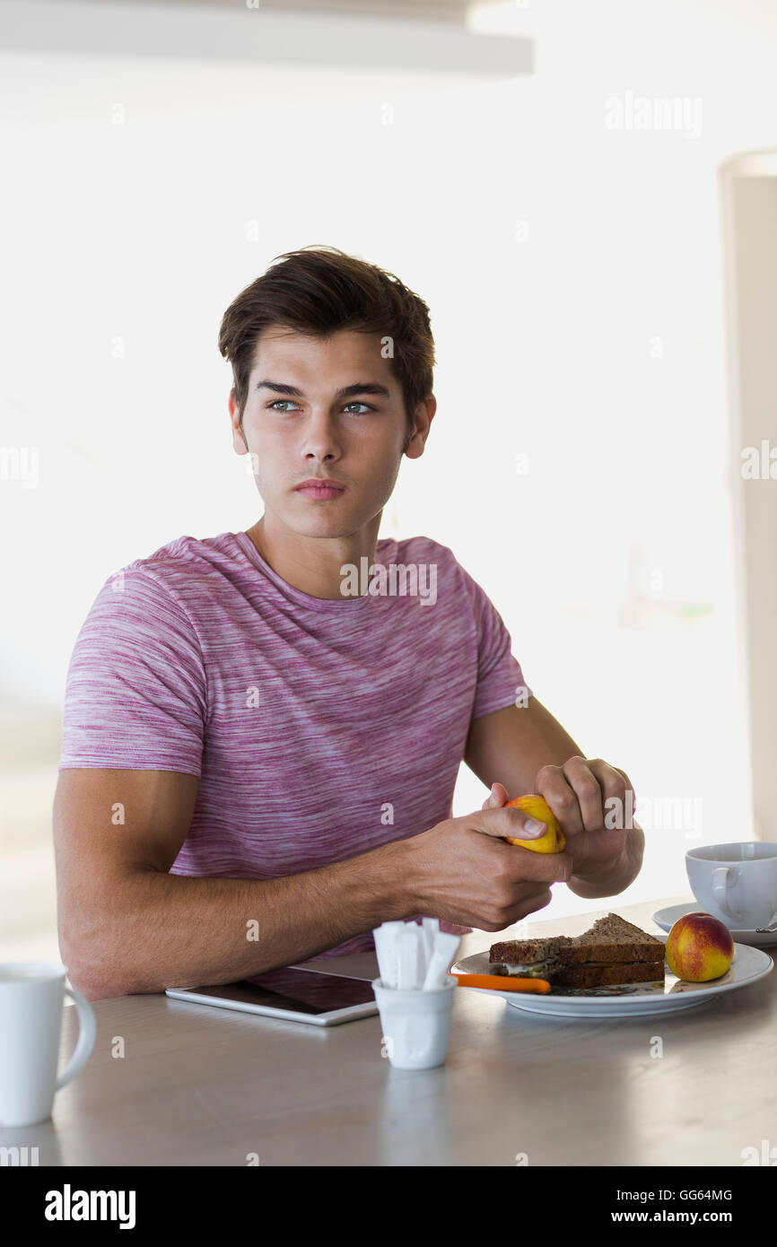 Man breakfast close up hi-res stock photography and images - Alamy