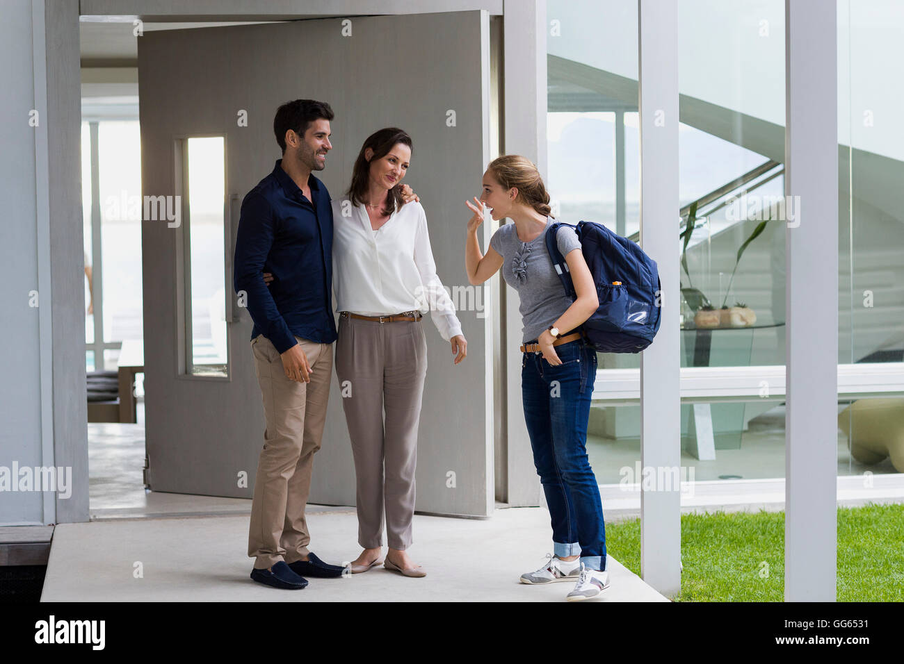 Father teenage daughter talking hi-res stock photography and images - Alamy