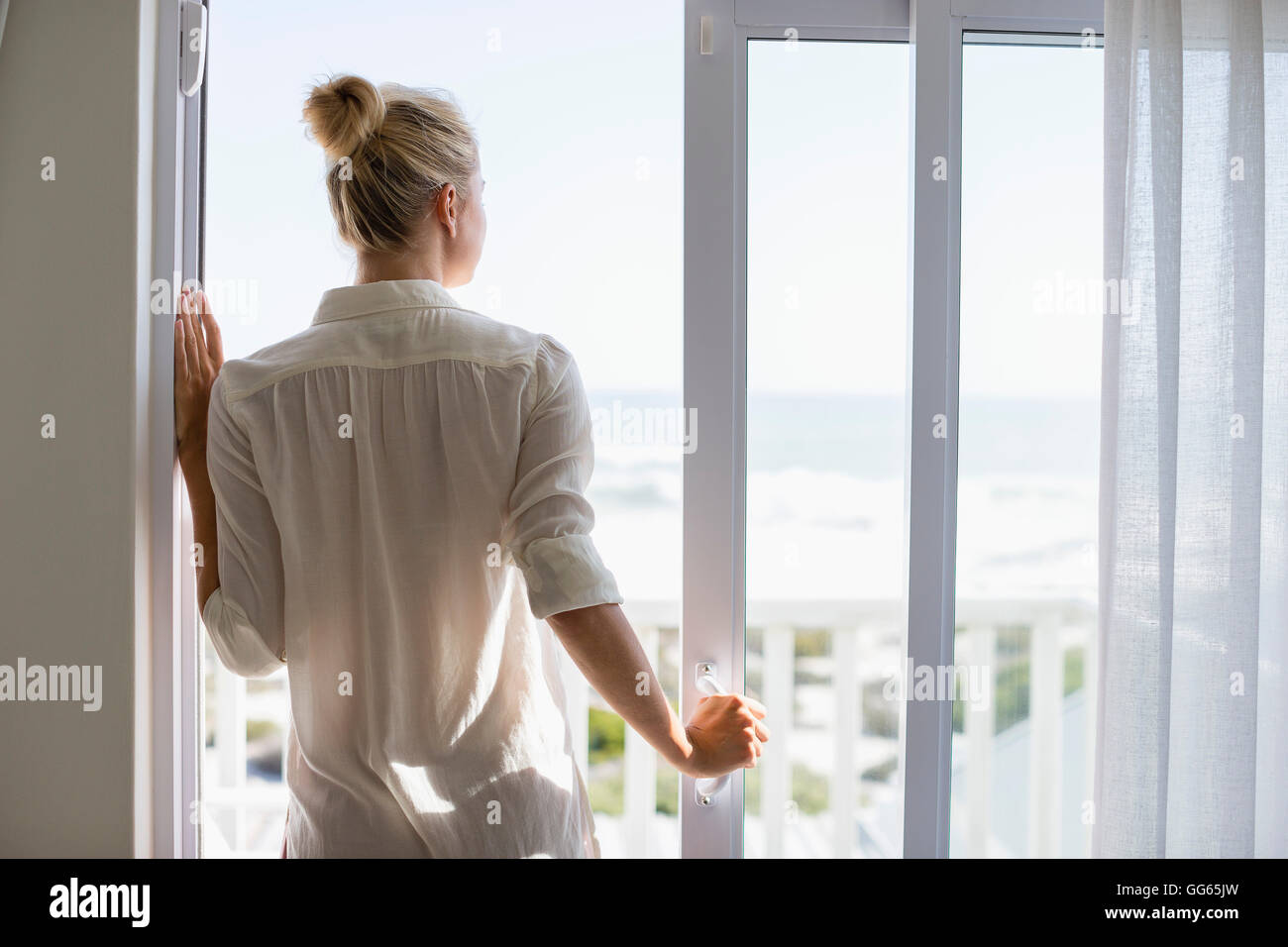 Rear woman window hi-res stock photography and images - Alamy