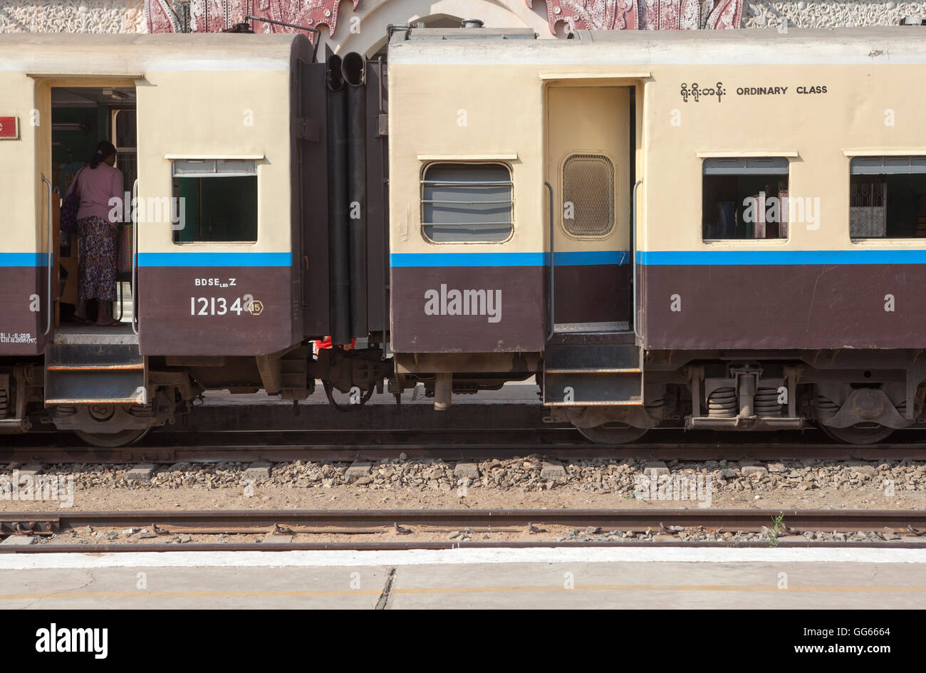 Ordinary Cass Train Carriage at Bagan Railway Station Bagan Myanmar ...