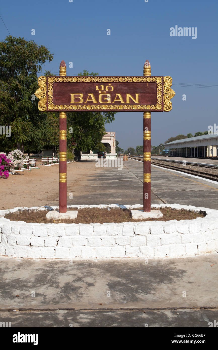 Bagan Train or Railway Station Bagan Myanmar Stock Photo - Alamy