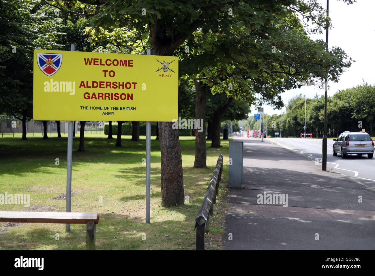 A general view of a sign outside aldershot barracks hi-res stock ...